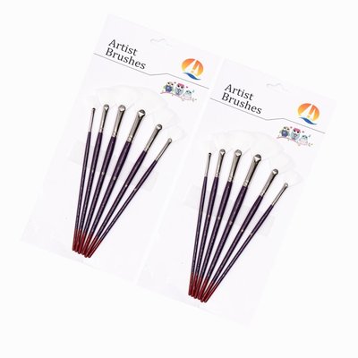 Flat Tip Nickel Plated Kids Paint Brush Set