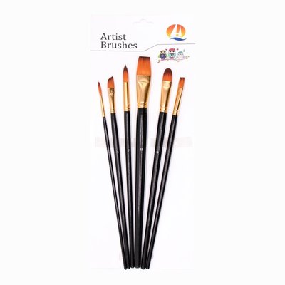 Long Brush Handle 6pcs Artist Paint Brushes Set