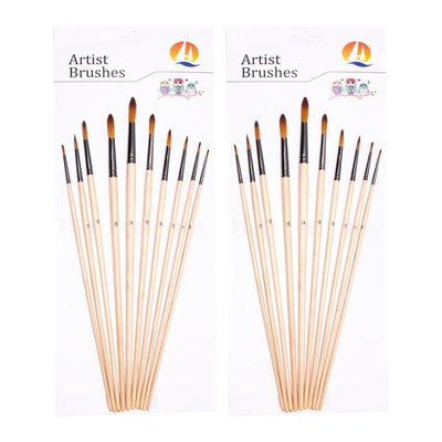 Students 12# Filbert Artist Paint Brushes Set