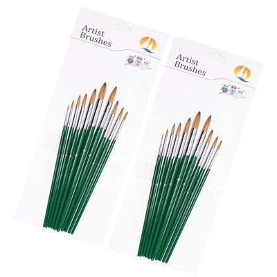 Goat Hair 10Pcs #20 Artist Paint Brushes Set