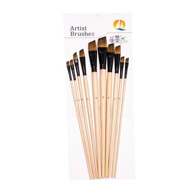 Fine Paint Angular Head Artist Oil Paint Brushes