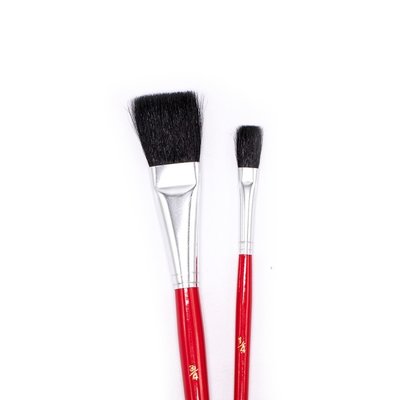 Flat Head Goat Hair Paint Brushes For Oil Painting