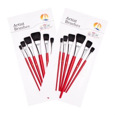 Flat Head Goat Hair Paint Brushes For Oil Painting