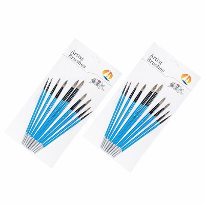 Round Head 10pcs Childrens Paint Brushes