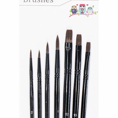 Brown Nylon Hair Tempera Paint Brush Set For Kids