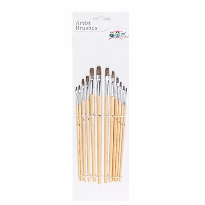 Flat Tip Squirrel Hair Kids Paint Brush Set