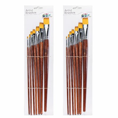 2 Colors Gouache Childrens Paint Brushes