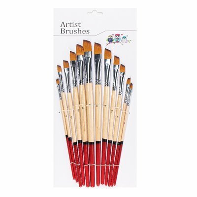 Angular Tip Copper Ferrule Paint Brushes For Toddlers