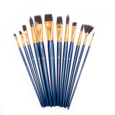 Metallic Blue Handle 32mm Drawing Brush Set