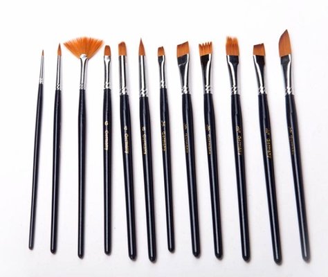 Round Short Handle JW12B Acrylic Art Brushes