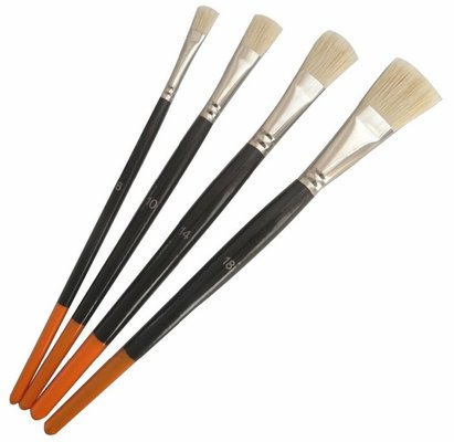 Flat Head Bristle Hair OEM Acrylic Paint Brush Set