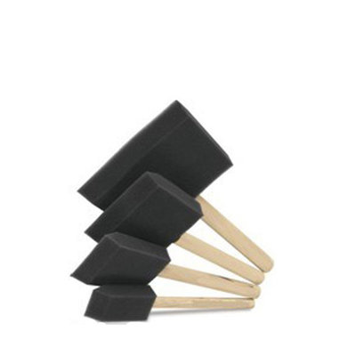 Natural Wooden Handle 4pcs Foam Paint Brushes