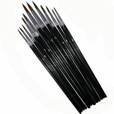 Round Chinese 12pcs Pony Hair Paint Brush