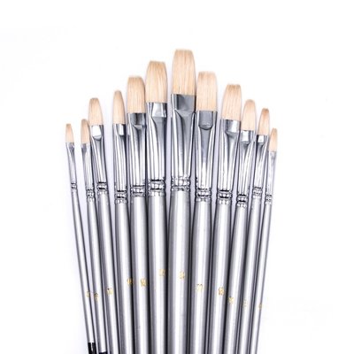 Flat Tip Bristle 2 Inch Brush For Oil Painting