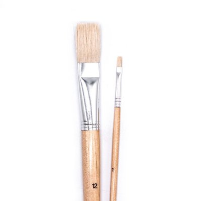 Flat Tip Watercolor Artist Oil Paint Brushes
