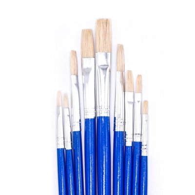 Flat Children 9pcs #12 Artist Oil Paint Brushes