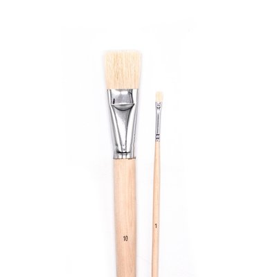 Natural Wood Color Handle #10 Artist Oil Paint Brushes