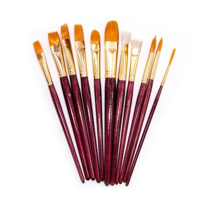 Mixed Tip Acrylic 11pcs Oil Paint Brush Set