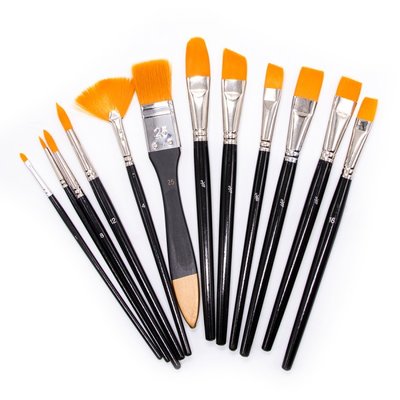 Golden Nylon Hair Copper Ferrule Art Watercolor Brush Pen