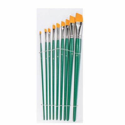 Nickel Plated Brass Ferrule Green Wood Hanldle 4# Acrylic Brush Set