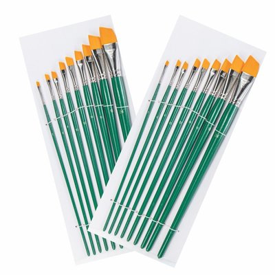 Nickel Plated Brass Ferrule Green Wood Hanldle 4# Acrylic Brush Set