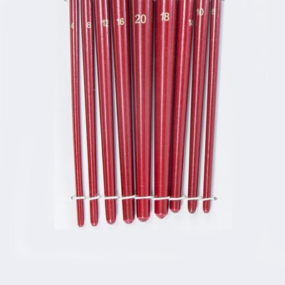 Red Wood Handle Flat Tip Nylon 9pcs 20# Artist Paint Brush Set