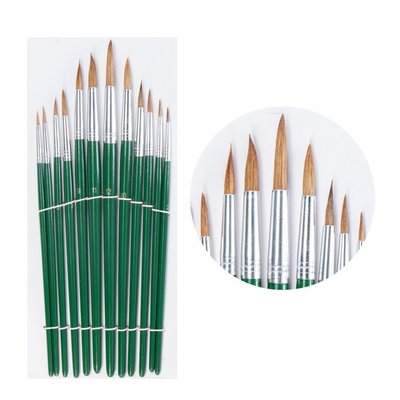 Original Yellow Goat Hair Round Tip #12 Artist Brush Set