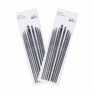 Black Color Handle 1# Artist Paint Brushes Set