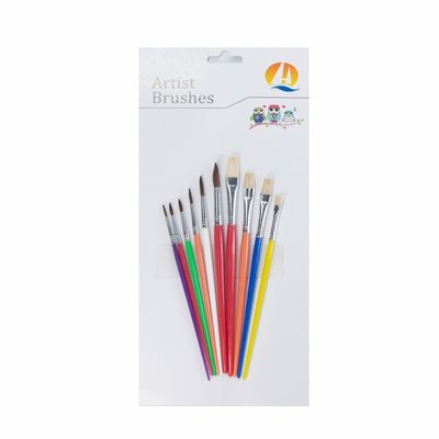 Pony / Bristle Hair Round Head Professional Artist Paint Brush Set