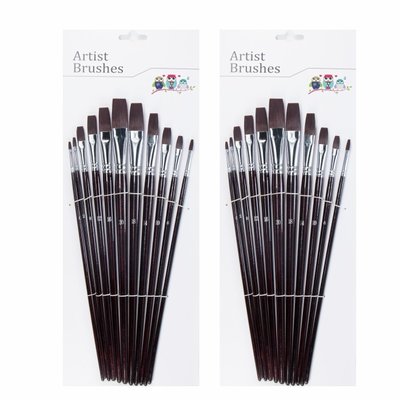 Nickel Clad Copper Ferrule Nylon Hair Art Paint Brush Set