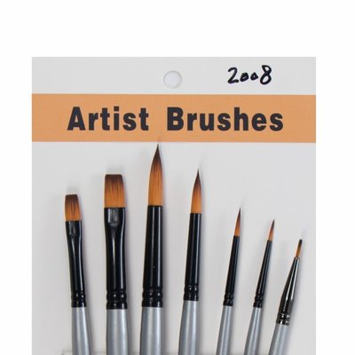 Round Flat Tip Black Aluminum Ferrule #12 7pcs 	Artist Paint Brushes Set