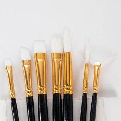 135MM White Nylon Hair Black Wooden Handle Opp Bag Artist Brush Set