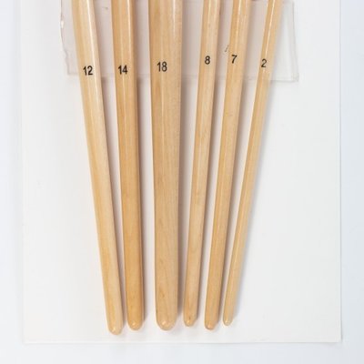 Wooden Handle White Nylon Hair Artist Paint Brush Sets