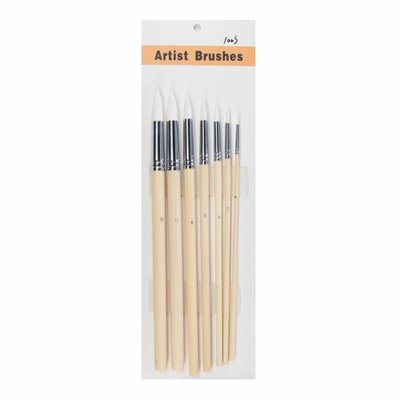 Nylon Hair Copper Ferrule 200mm Artist Paint Brushes Set