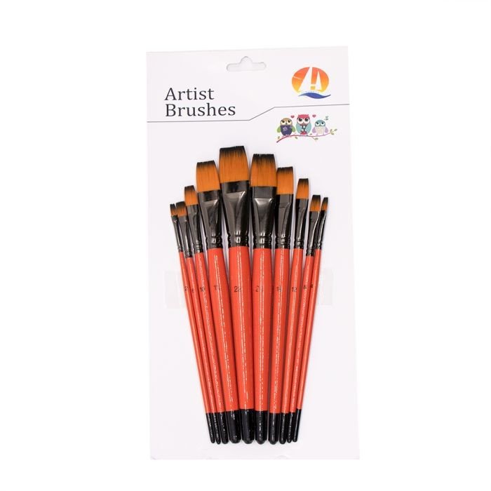 Black Aluminum Ferrule Artist Paint Brushes Set