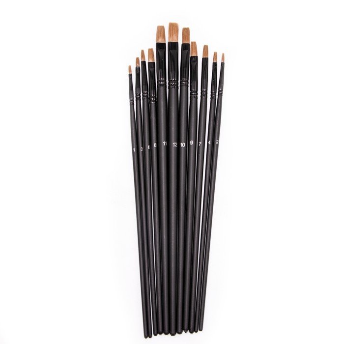 Nylon Hair 12# Kids Artist Oil Paint Brushes