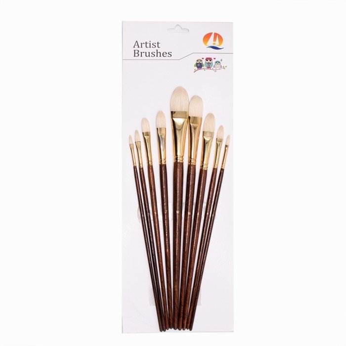 Brown Handle Oval Artist Watercolour Brushes