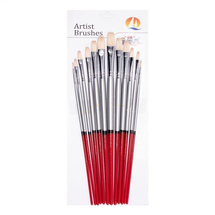 Flat Tip Bristle 2 Inch Brush For Oil Painting