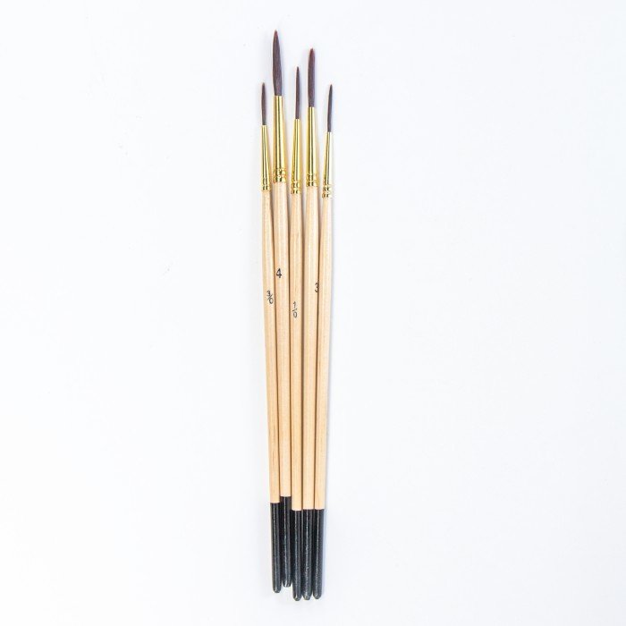 Brown Nylon Hair Wooden Handle #3 / 10 Artist Paint Brushes Set