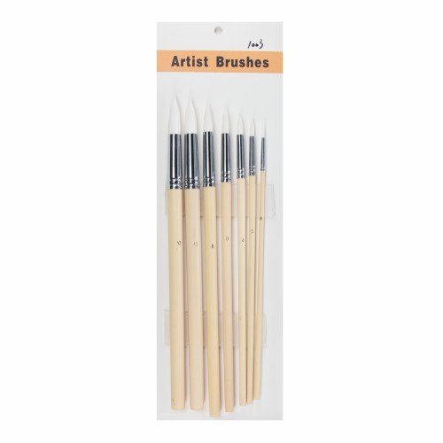 Nylon Hair Copper Ferrule 200mm Artist Paint Brushes Set
