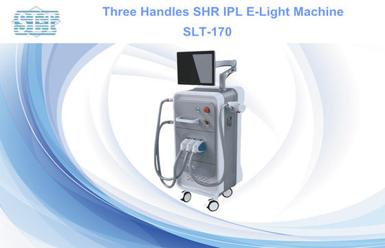 Painless Hair Removal E-Light IPL RF Skin Tightening Machine , Three Handles supplier