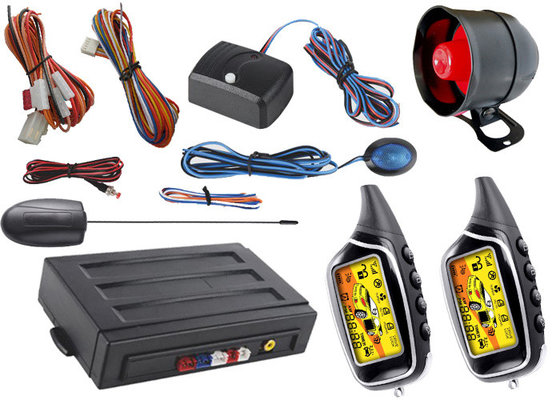 Anti Hijacking Auto Car Alarm System With Lcd Alarm Remote Controls