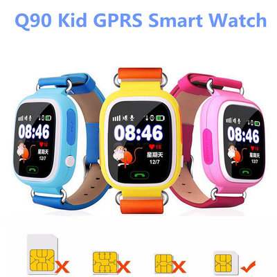 Q90 Anti Lost Kids Smart GPS Watch , Kids Safety Gps Tracker Smartwatch Android