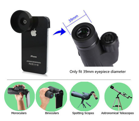 39mm Eyepiece Smartphone Binoculars 8X36 For IPhone 6 , Field of View 142m / 1000m