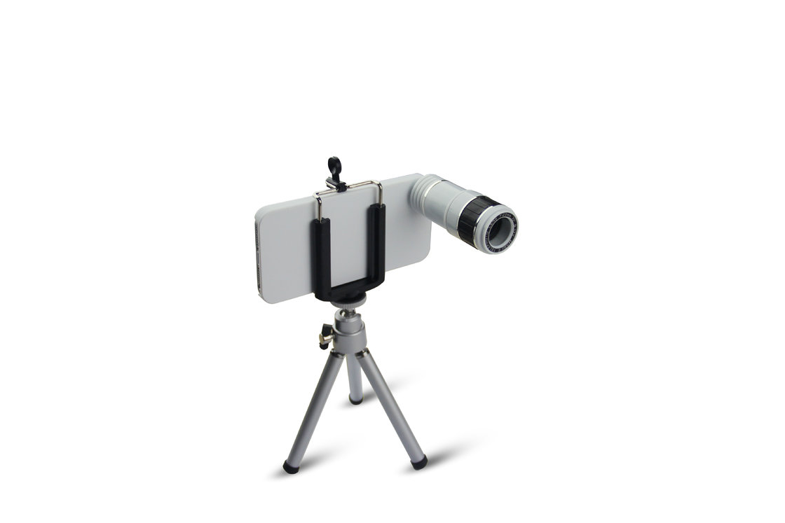 White ABS 12x Cell Phone Telescope For Iphone 4 / 4S / 5 / 5C / 6 / 6 Plus