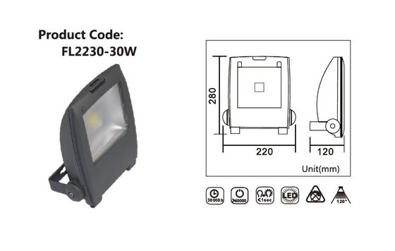 High Output Black Outdoor Led Floodlight / Exterior Flood Lights Warm White supplier