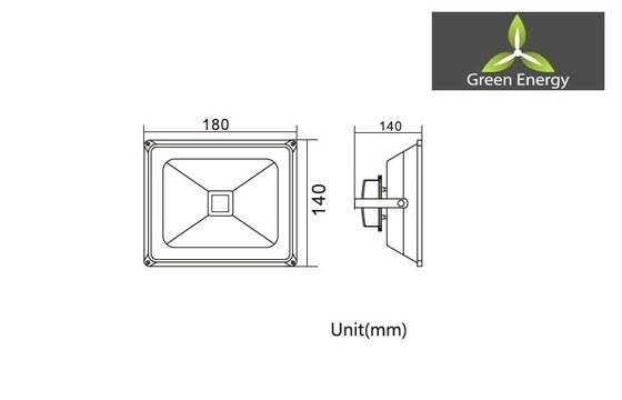 Waterproof IP65 20W Led Flood Light 80 - 100lm/w High Efficiency supplier