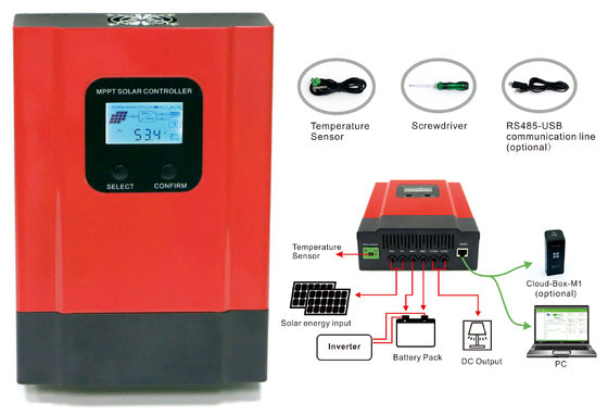 solar panel battery charge controller MPPT 60A 12V/24V/36V/48V with Apple/Android APP