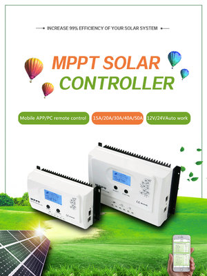 12V 24V auto work 50A MPPT solar charge controller with APP monitoring