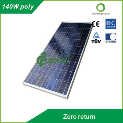 140 Watt PV Polycrystalline Solar Panels with 25 Years Lifetime / TUV Certified